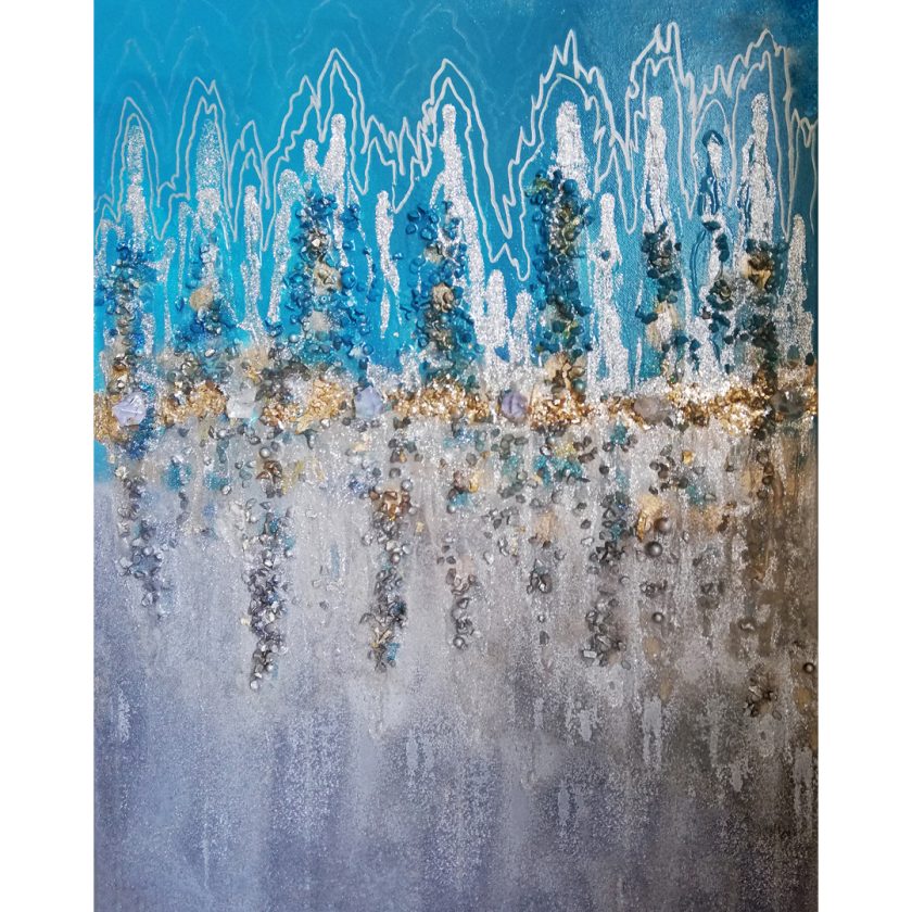 Blue and Silver, Glamourous Art, Customised Interior Decor for ...