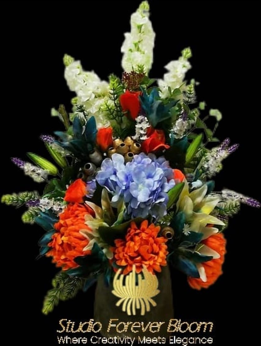 Large Bright Coloured Faux Flower Arrangement: 'Holi' Festival of Colours | Studio Forever Bloom ...