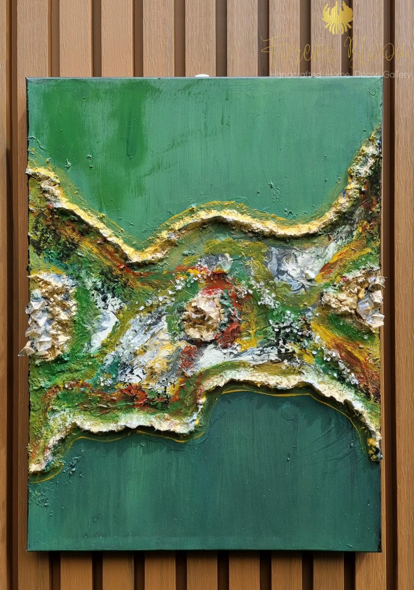 Earthy Elegance Abstract Art, Mixed Medium Panorama, Art by Forever ...