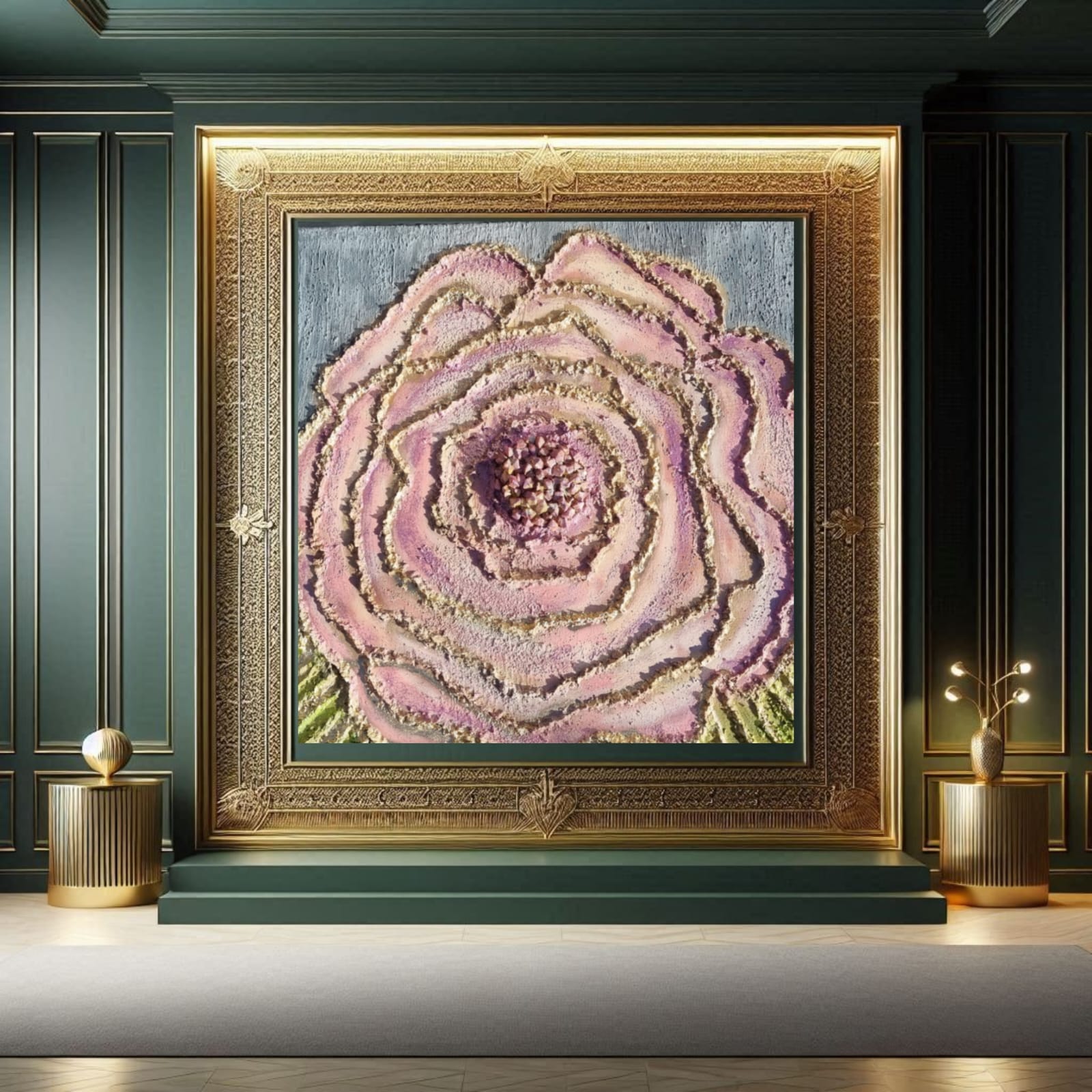 Pink May Rose Perfume Canvas Art | Elegant Large Still Life Rose ...